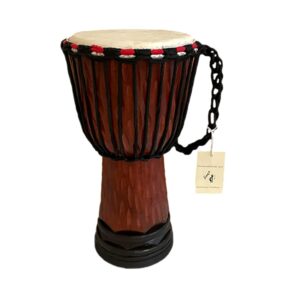 jive djembe drum african bongo congo wood drum deep carved solid mahogany goat skin professional quality 16" high