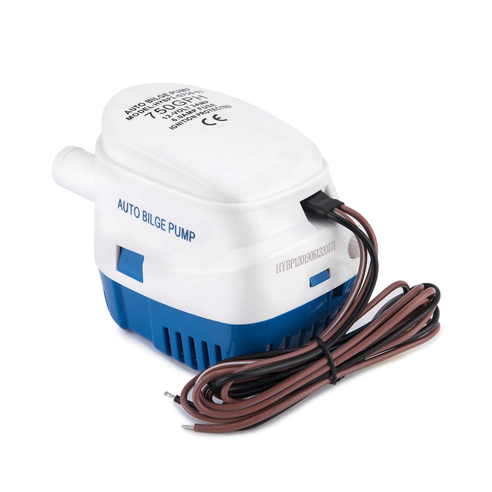 Dontmiss Automatic Submersible small Boat Bilge Pump 12v 750gph Auto with Float Switch 3/4 inch (19mm) Outlet Dia, bilge pumps for boats