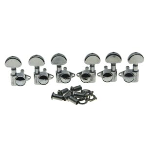 wilkinson 3x3 roto style full size sealed guitar tuners tuning keys pegs guitar machine heads fits usa les paul or acoustic guitars chrome