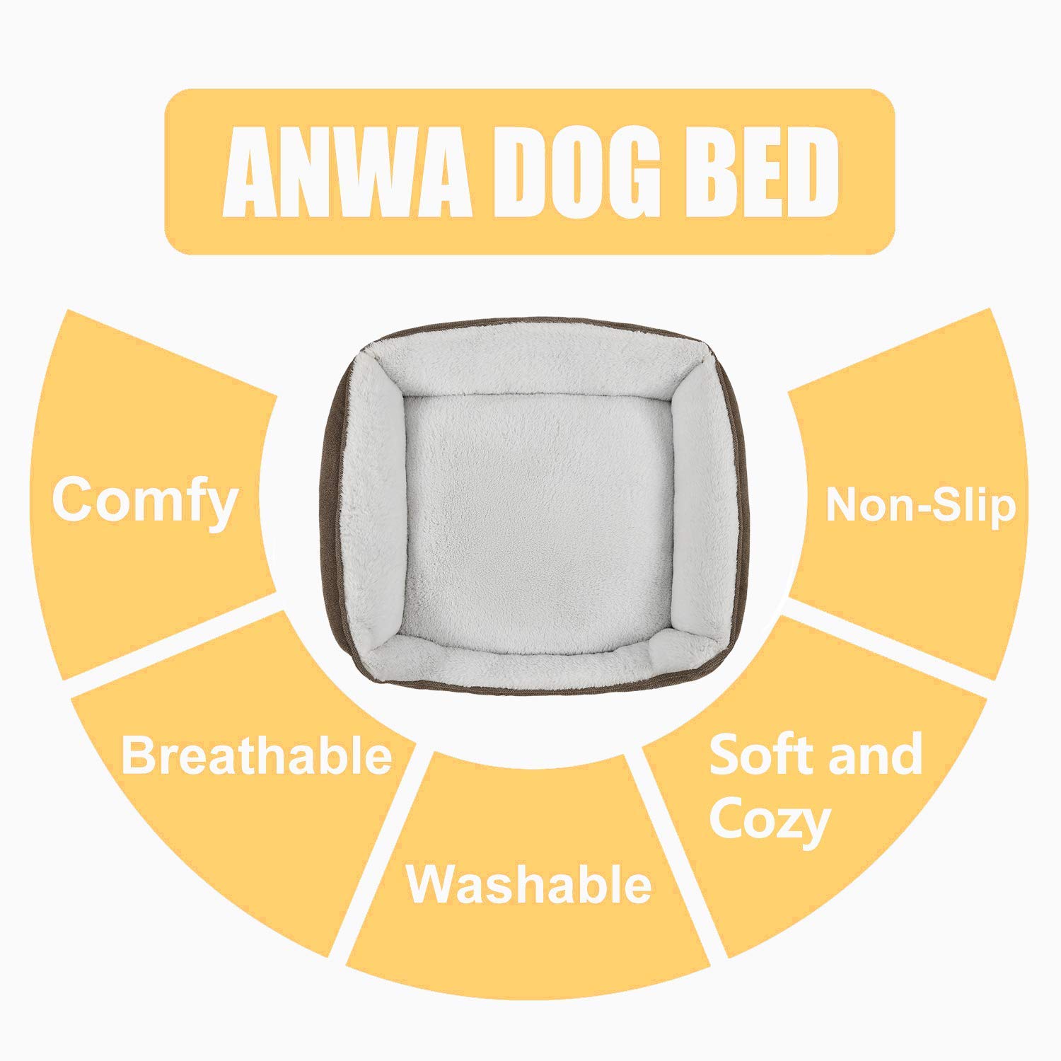 ANWA Washable Dog Bed Large Dogs, Dog Sleeping Bed, Comfortable Dog Bed Large Dogs