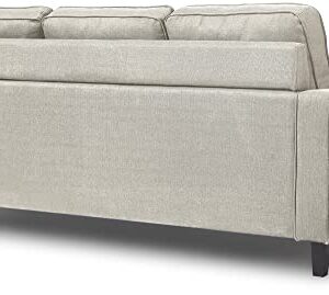 Serta Harmon Reversible Sectional Sofa, Modern L-Shaped Couch for Small Spaces, Soft Fabric Upholstery, Square Arm, Light Gray