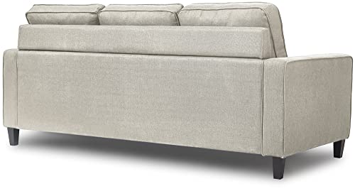 Serta Harmon Reversible Sectional Sofa, Modern L-Shaped Couch for Small Spaces, Soft Fabric Upholstery, Square Arm, Light Gray