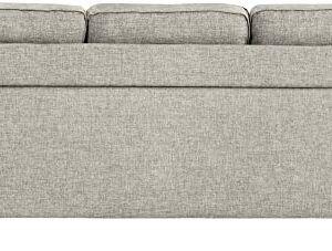 Serta Harmon Reversible Sectional Sofa, Modern L-Shaped Couch for Small Spaces, Soft Fabric Upholstery, Square Arm, Light Gray