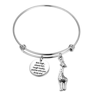 aktap giraffe gifts giraffe jewelry aim high stand tall laugh loudly and be who you truly are giraffe keychains