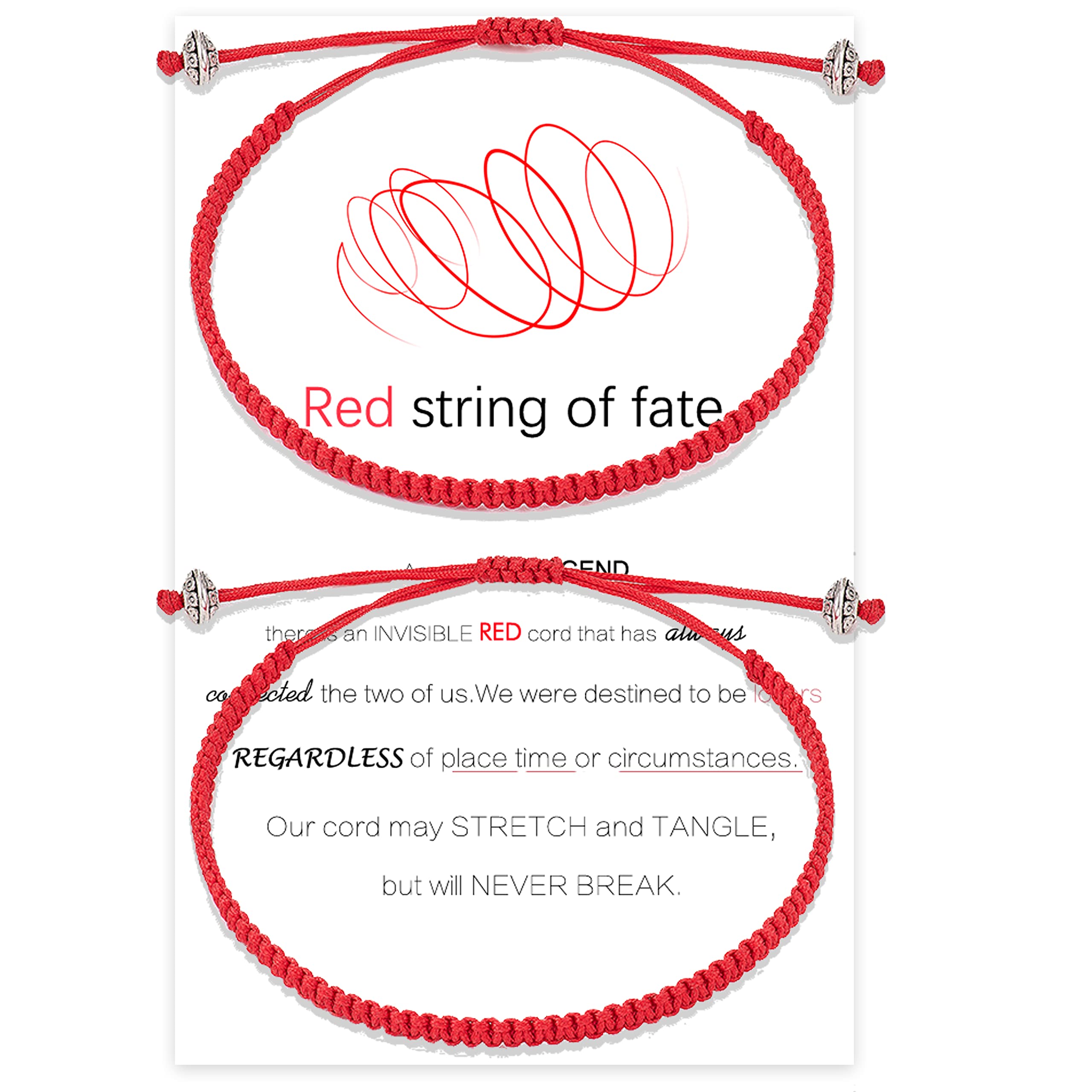 Seyaa Red String of Fate Bracelets, Valentines Day Gifts. Kabbalah Protection Good Luck Simple Matching Bracelets for Lover Women Men