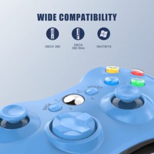 Wireless Controller for Xbox 360, Astarry 2.4GHZ Game Controller Gamepad Joystick for Xbox & Slim 360 PC Windows 7, 8, 10(Blue)