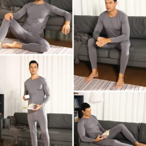 ViCherub Men's Thermal Underwear Set Fleece Lined Long Johns Winter Base Layer Top & Bottom 2 Sets for Men