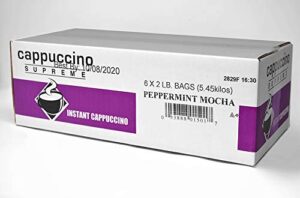 cappuccino supreme peppermint mocha instant cappuccino mix 6 x 2 lbs