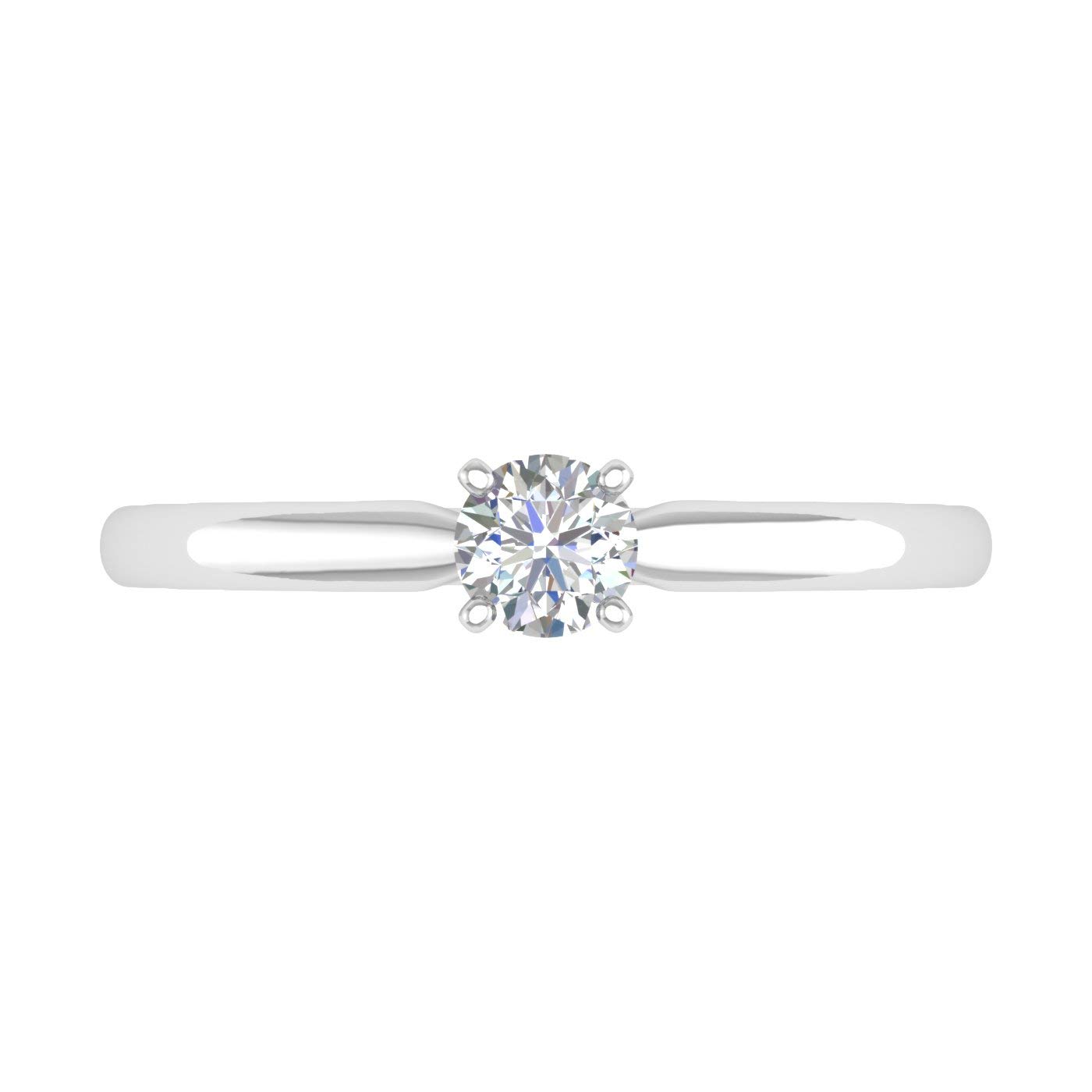 1/5 Carat 4-Prong Set Diamond Solitaire Engagement Ring Band in 10K White Gold (Ring Size 8)