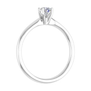 1/5 Carat 4-Prong Set Diamond Solitaire Engagement Ring Band in 10K White Gold (Ring Size 8)