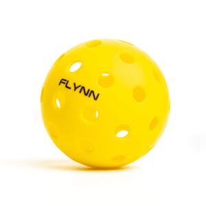 flynn outdoor pickleball balls – bright yellow durable 40 hole pickleballs, fly true with consistent bounce – convenient 6 pack, suitable for outdoor pickleball practice and match play.