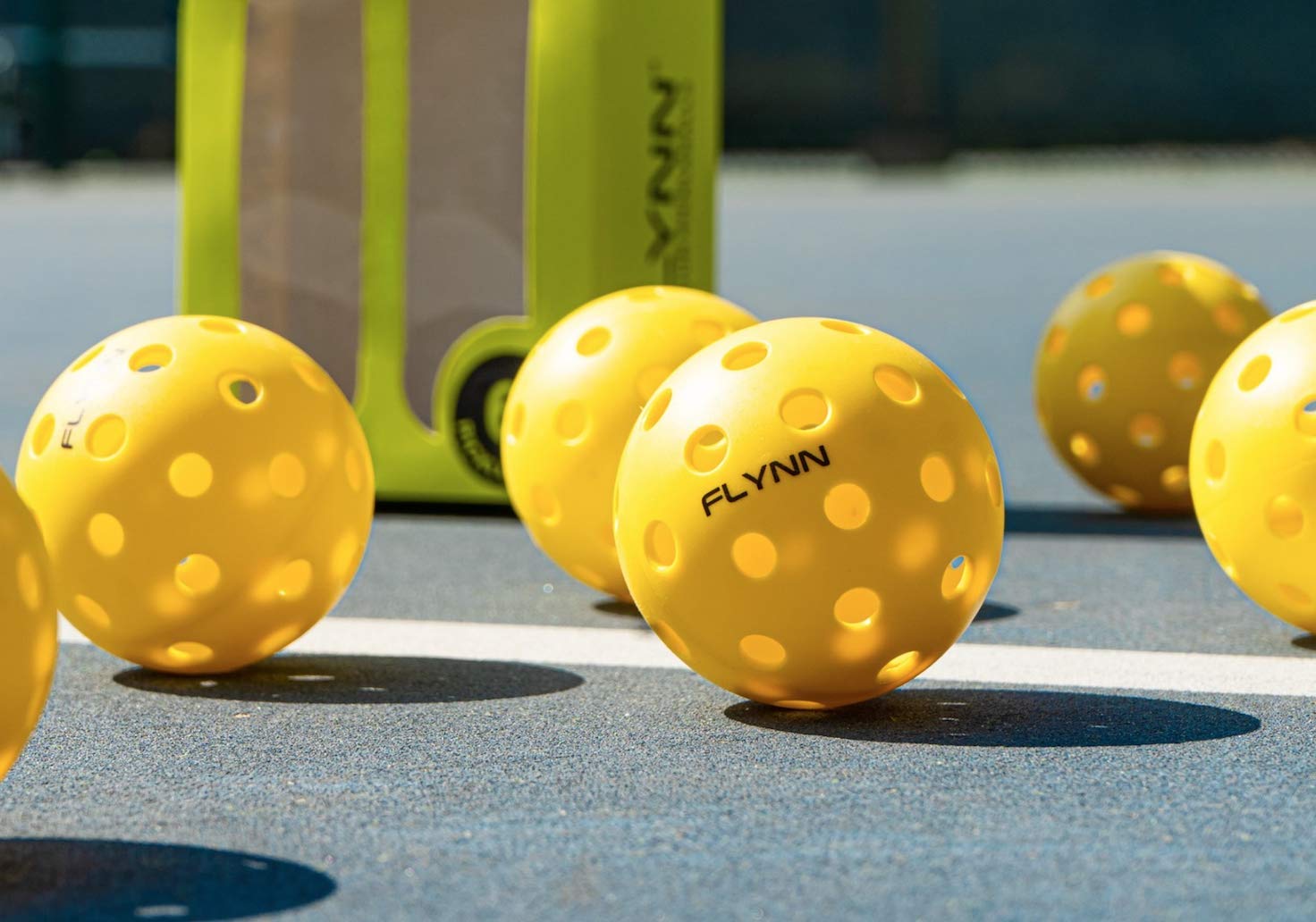 Flynn Outdoor Pickleball Balls – Bright Yellow Durable 40 Hole Pickleballs, Fly True with Consistent Bounce – Convenient 6 Pack, Suitable for Outdoor Pickleball Practice and Match Play.