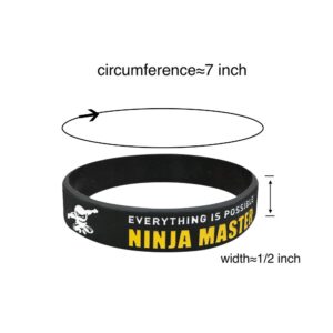 Cleverplay 24 Pack Ninja Silicone Wristbands Bracelets ,Birthday Decoration Party Favors for Kids ,Goody Bag Supplies Gifts