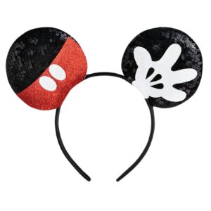 chuangqi mouse ears headband, double-sided sequins, glitter hair band for birthday party, holiday dresses & cosplay for unisex children