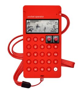 teenage engineering ca-x silicon pro-case for pocket operators with built-in battery protection and anti-slip feet (red)