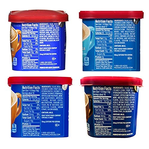 Maxwell House International Fall Flavors with Suisse Mocha Cafe | Instant Flavored Coffee Variety Pack, 7-9 oz Canisters, (4 Pack)