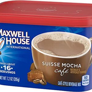 Maxwell House International Fall Flavors with Suisse Mocha Cafe | Instant Flavored Coffee Variety Pack, 7-9 oz Canisters, (4 Pack)