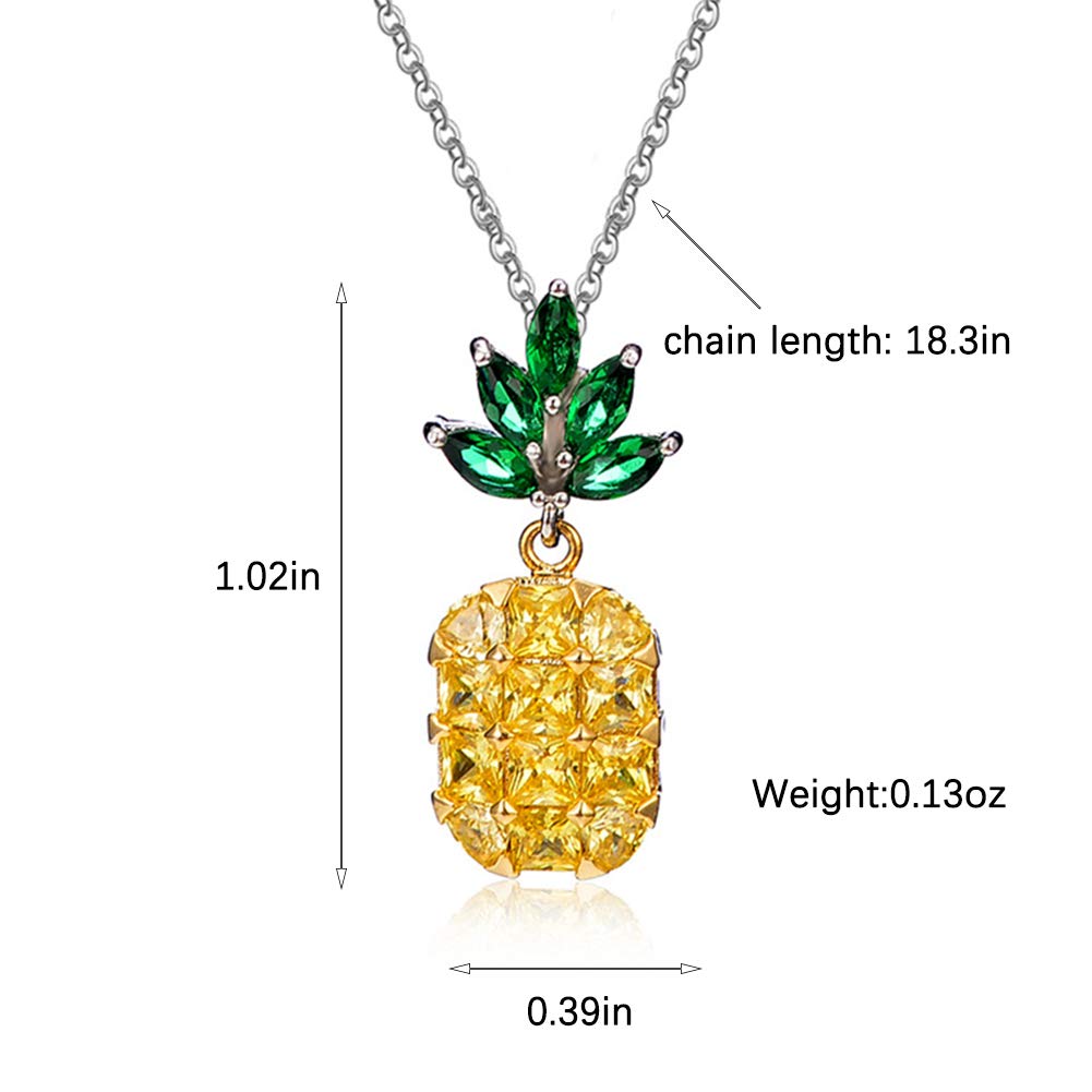 Zealmer Women Cubic Zirconia Pineapple Pendant Necklace