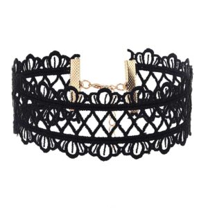 zoestar lace choker necklaces vintage black elastic stretch necklace chain accessories for women