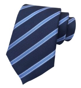 men's boys navy blue geometric striped tie trendy patterned fashion casual suit necktie