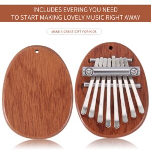 LBingbrother Kalimba Thumb Piano 8 Keys Portable Mini Wooden Finger Mbira with Lanyard Special Gifts for Kids and Adults Beginners