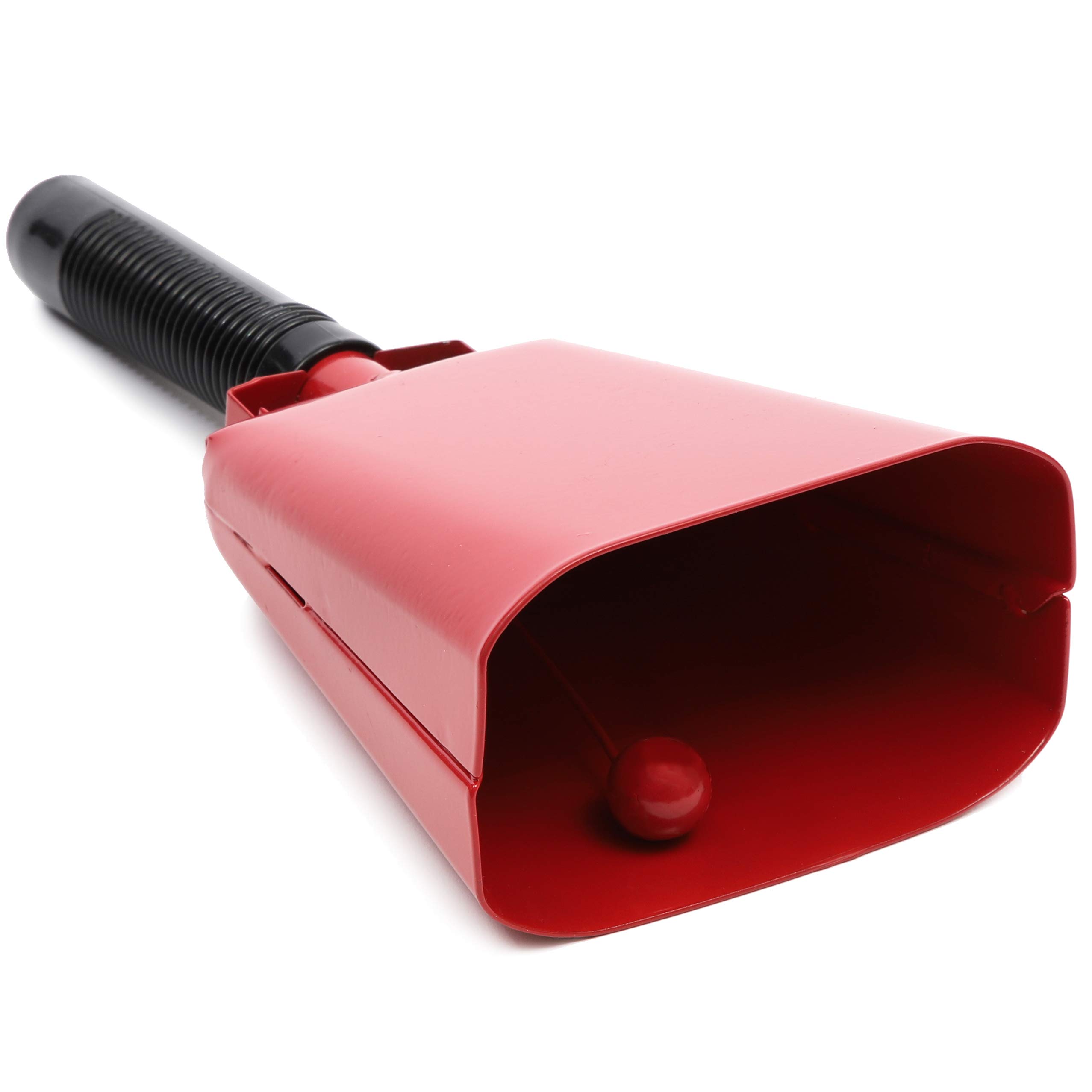 2 Pack 9.5-inch Cowbells for Sporting Events, Percussion Noise Makers with Handle for Football Games, Stadiums (Red)