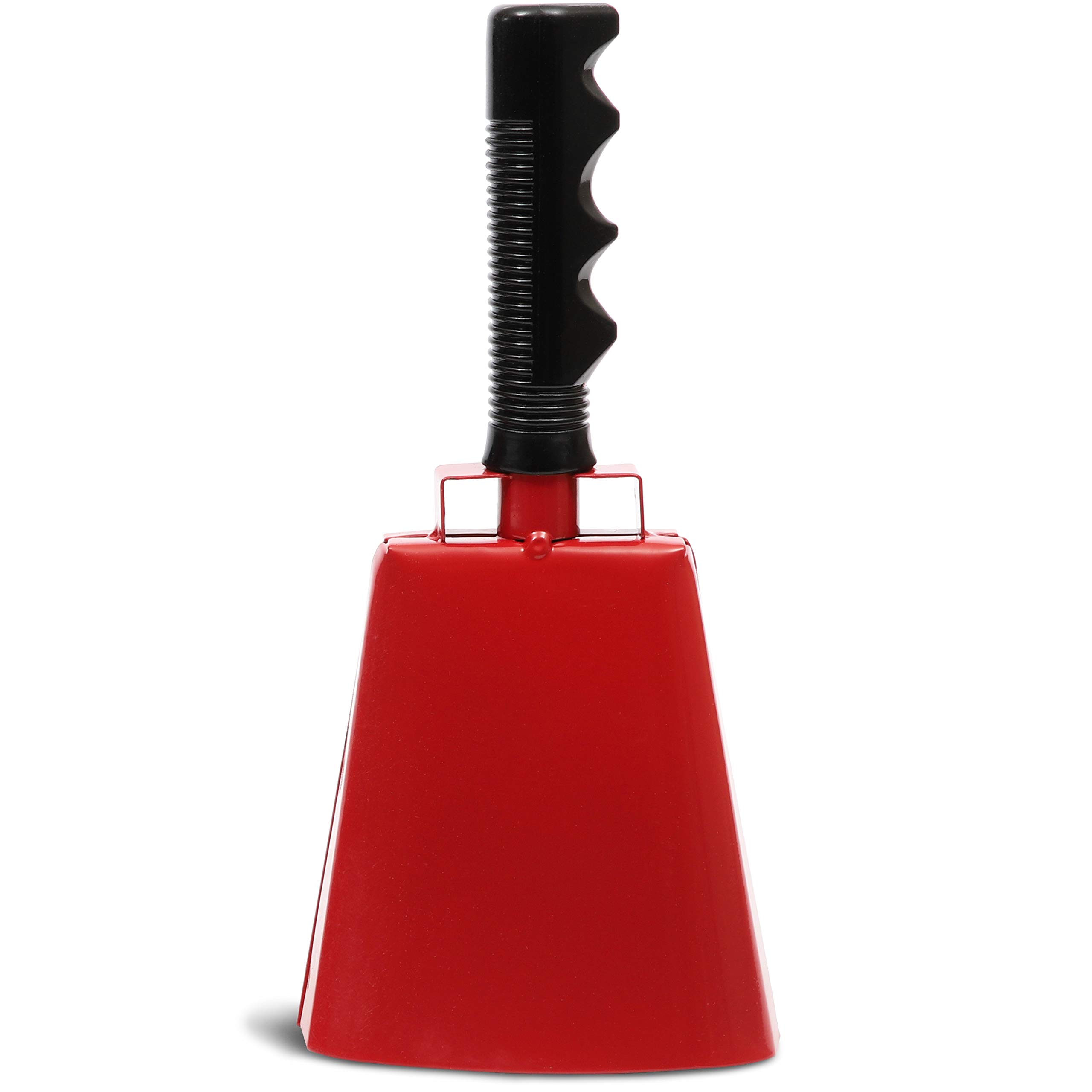 2 Pack 9.5-inch Cowbells for Sporting Events, Percussion Noise Makers with Handle for Football Games, Stadiums (Red)