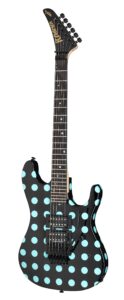 kramer nightswan floyd rose, black with blue polka dots