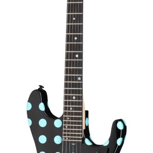 Kramer Nightswan Floyd Rose, Black with Blue Polka Dots