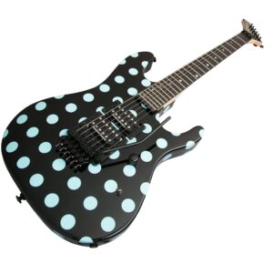 Kramer Nightswan Floyd Rose, Black with Blue Polka Dots