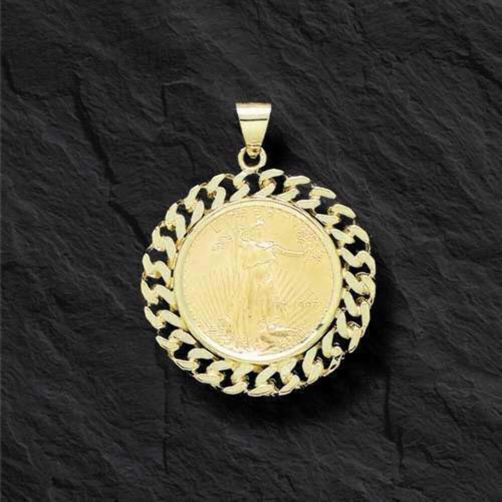 TEX 14k Yellow Gold Pendant, 1/2oz US American Eagle Coin, Approx 25g