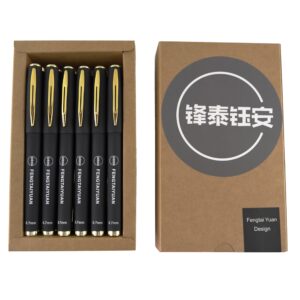 fengtaiyuan gel ink rollerball pens, comfortable non-slip grip, black ink, fine point, 0.7mm, writting smoth, quick-drying ink, 18-piece box (07p18)