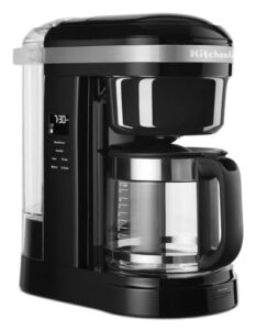 kitchenaid kcm1208ob drip spiral showerhead coffee maker, 12 cup, 7.17"d x 13.4"w x 14.34"h, onyx black