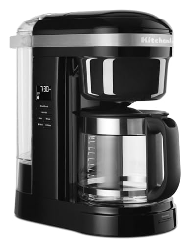 KitchenAid KCM1208OB Drip Spiral Showerhead Coffee Maker, 12 Cup, 7.17"D x 13.4"W x 14.34"H, Onyx Black