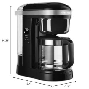 KitchenAid KCM1208OB Drip Spiral Showerhead Coffee Maker, 12 Cup, 7.17"D x 13.4"W x 14.34"H, Onyx Black