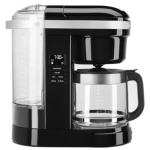 KitchenAid KCM1208OB Drip Spiral Showerhead Coffee Maker, 12 Cup, 7.17"D x 13.4"W x 14.34"H, Onyx Black