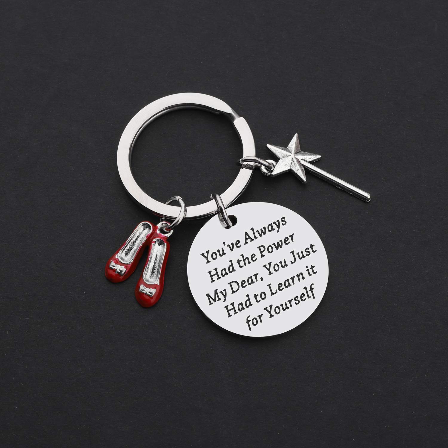 KUIYAI Good Witch Quote You had the Power all along Bracelet Fandom Jewelry Inspirational Gift (Round Keychain)