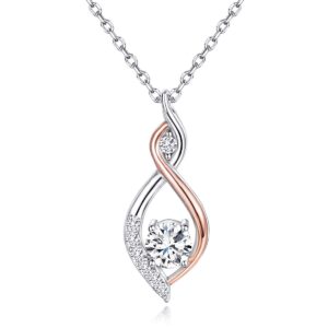 misslan necklaces for women 925 sterling silver necklace jewelry for women infinity love pendant cz diamond necklace women jewelry mother's day valentine's day birthday for mom women wife her