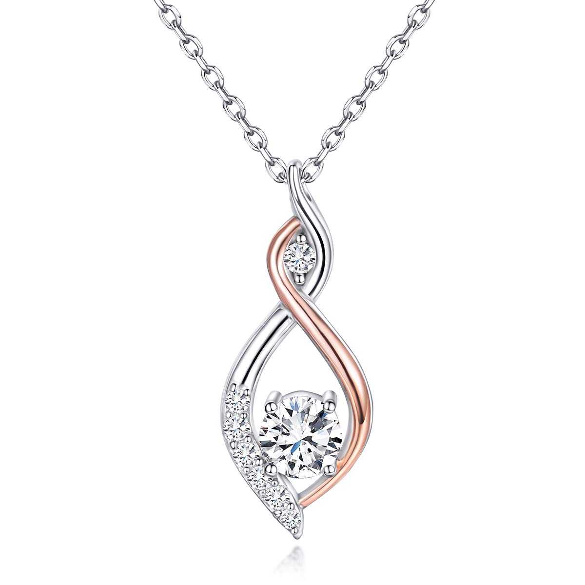 MISSLAN Necklaces for Women 925 Sterling Silver Necklace Jewelry for Women Infinity Love Pendant CZ Diamond Necklace Women Jewelry Mother's Day Valentine's Day Birthday for Mom Women Wife Her