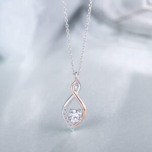 MISSLAN Necklaces for Women 925 Sterling Silver Necklace Jewelry for Women Infinity Love Pendant CZ Diamond Necklace Women Jewelry Mother's Day Valentine's Day Birthday for Mom Women Wife Her