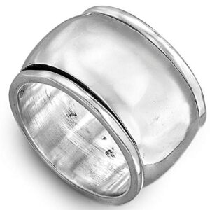 boho-magic 925 sterling silver spinner dome ring for women fidget ring band wide hammered (8)