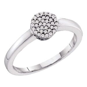 the diamond deal 10kt white gold womens round diamond simple cluster ring 1/8 cttw