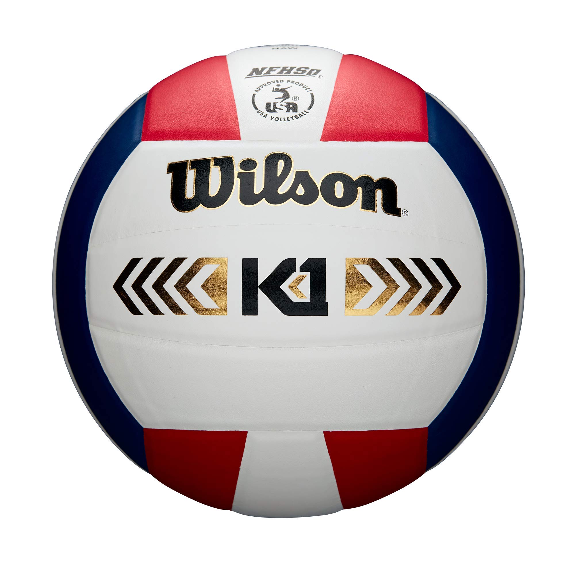 Wilson K1 Gold Indoor Volleyball - Official Size, Red/White/Navy