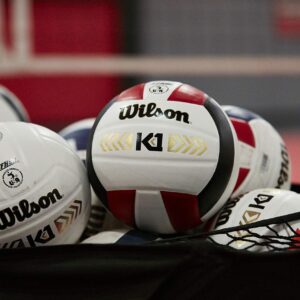 Wilson K1 Gold Indoor Volleyball - Official Size, Red/White/Navy