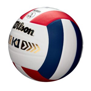 Wilson K1 Gold Indoor Volleyball - Official Size, Red/White/Navy