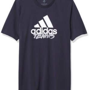 adidas mens Tennis Graphic Logo T-Shirt Ink X-Small