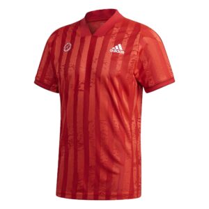 adidas male freelift engineered aeroready tee , scarlet/white , s