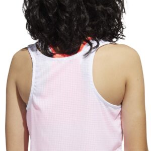 adidas womens Tech Crop White/Signal Pink Large