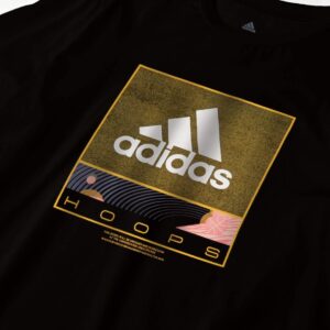 adidas mens Future Hoops Graphic Tee Black Medium