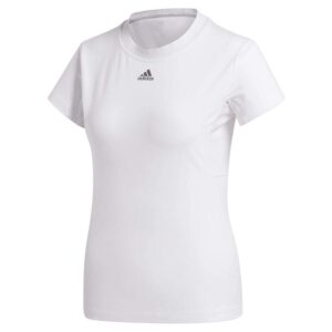 adidas womens aeroready freelift tennis match t-shirt white/grey medium